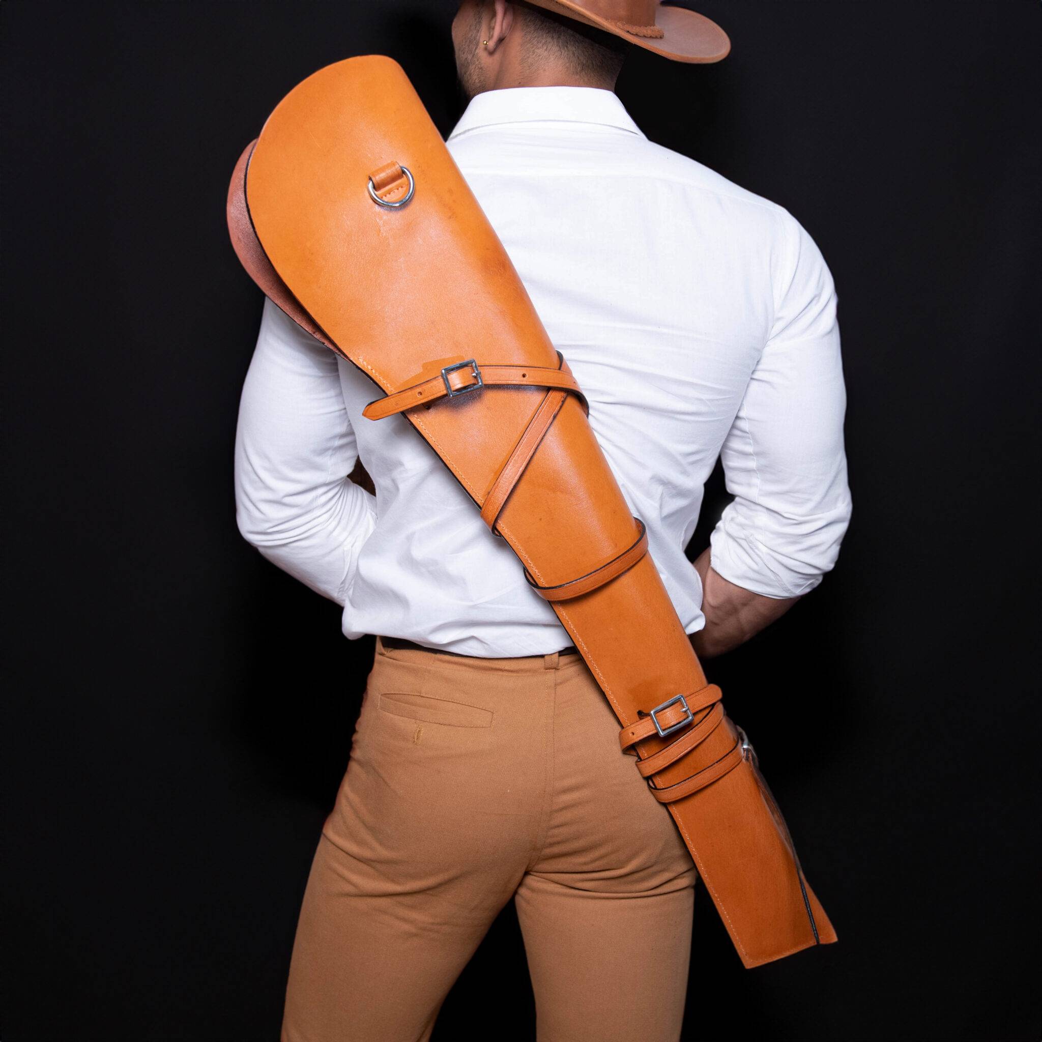 Leather Rifle Case - Handcrafted Western Scabbard by Hulara